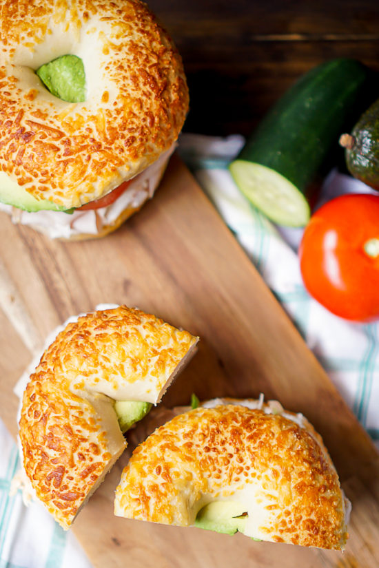Veggie and Cream Cheese Turkey Bagel Sandwich - The Love Nerds