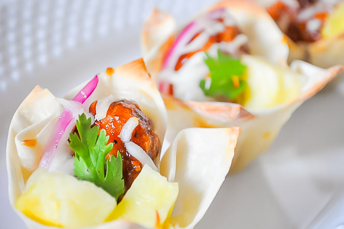 Hawaiian BBQ Chicken Cups - The Love Nerds